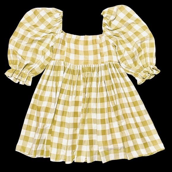 Mable | Dresses | Mable Plaid Puff Sleeve Babydoll Mini Dress Medium ...